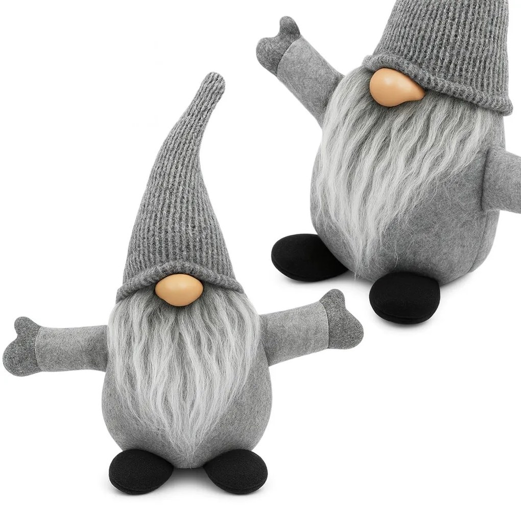 Vánoční skřítek ELF 045 - 35 cm šedý
