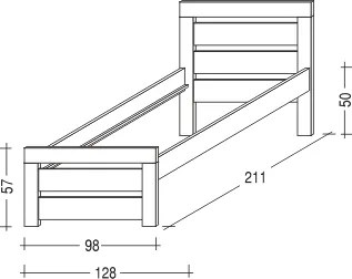 Gazel Rhino I. postel 90 oak