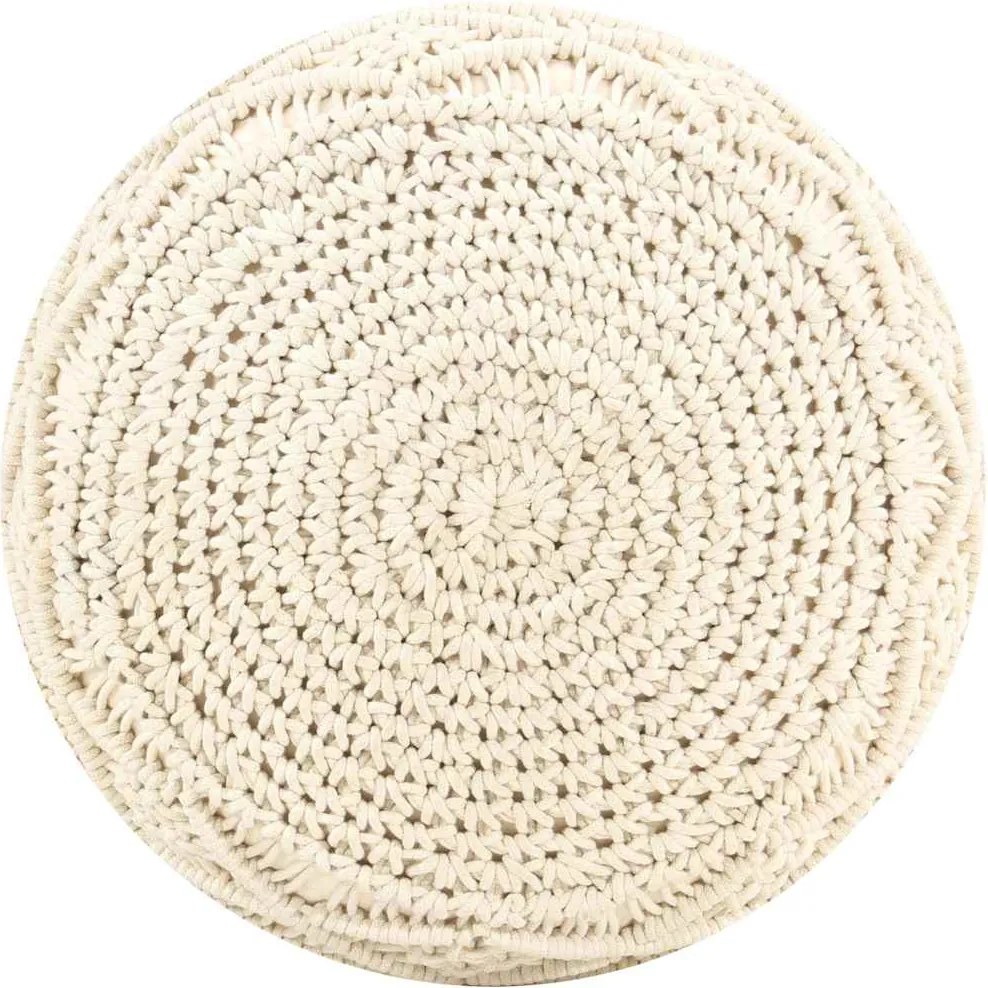 Ručně vyrobený sedací puf macramé 45 x 30 cm bavlna 324001