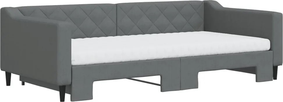 Válenda s přistýlkou a matracemi tmavě šedá 100 x 200 cm textil 3197450