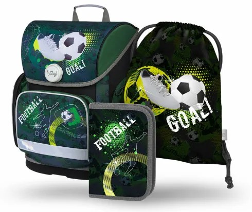 BAAGL SET 3 Ergo Fotbal: aktovka, penál, sáček