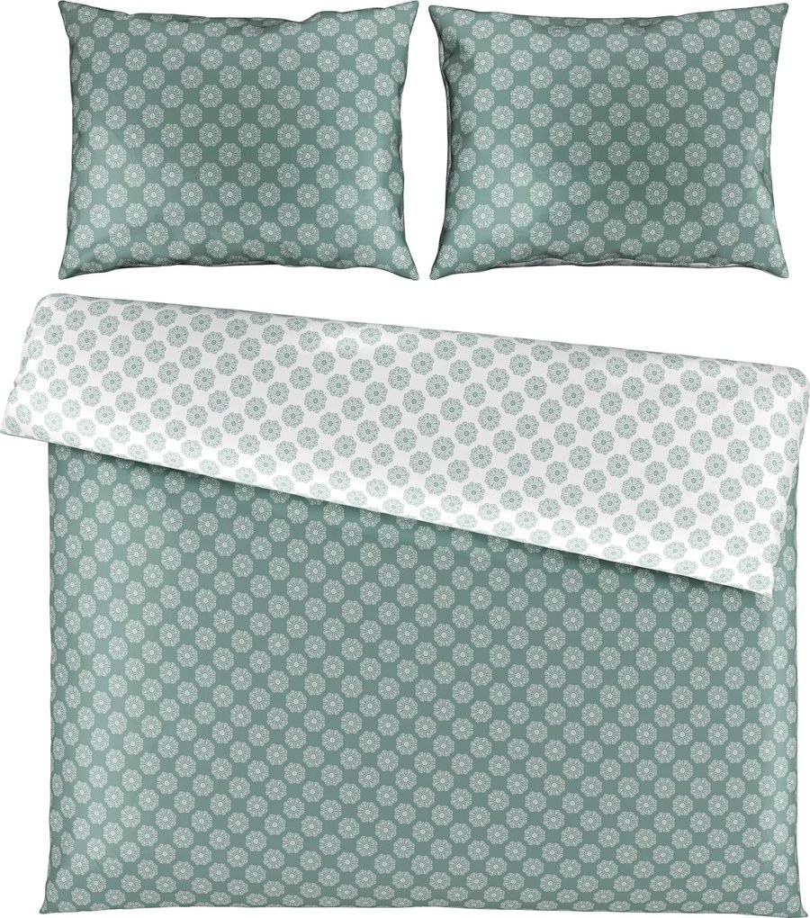 XXXLutz OBOUSTRANNÉ POVLEČENÍ, satén, zelená, 200/200 cm Esposa - Povlečení - 008105030402