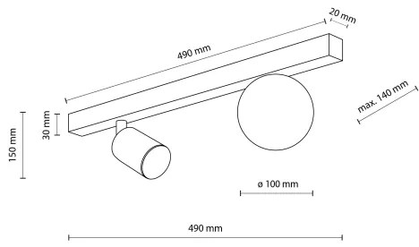 Bodové svítidlo VOX 1xG9/8W/230V + 1xGU10/10W černá