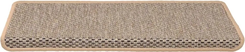 Samolepicí nášlapy na schody sisal 15ks 65x21x4cm světle béžové 326892