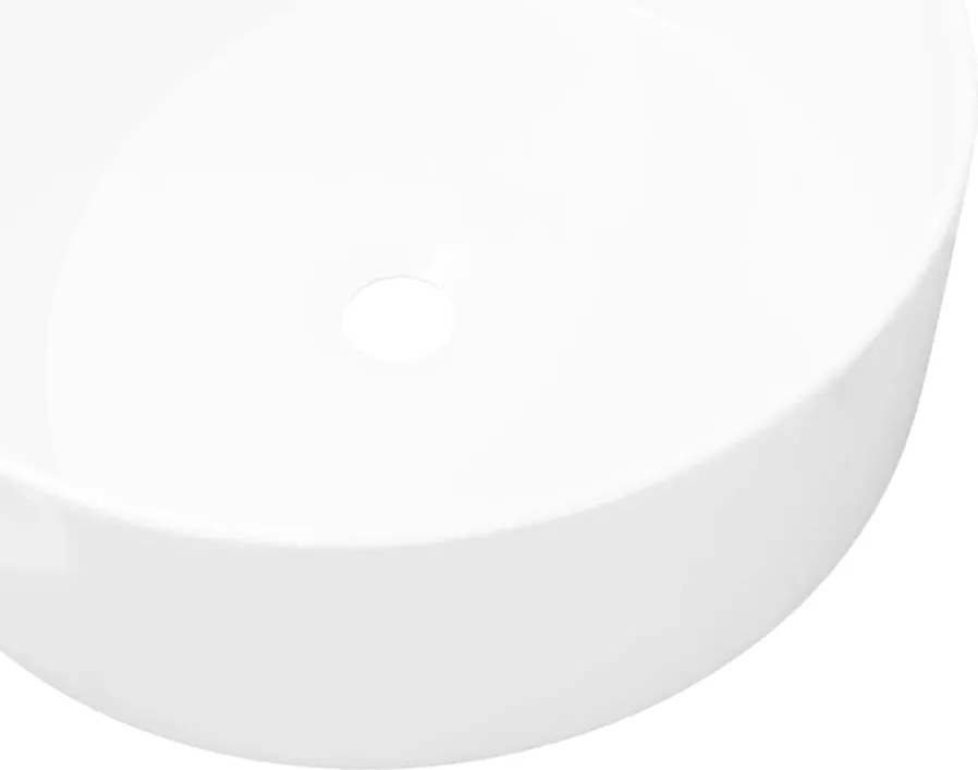 Umyvadlo kulaté keramické bílé 40x15 cm 142342