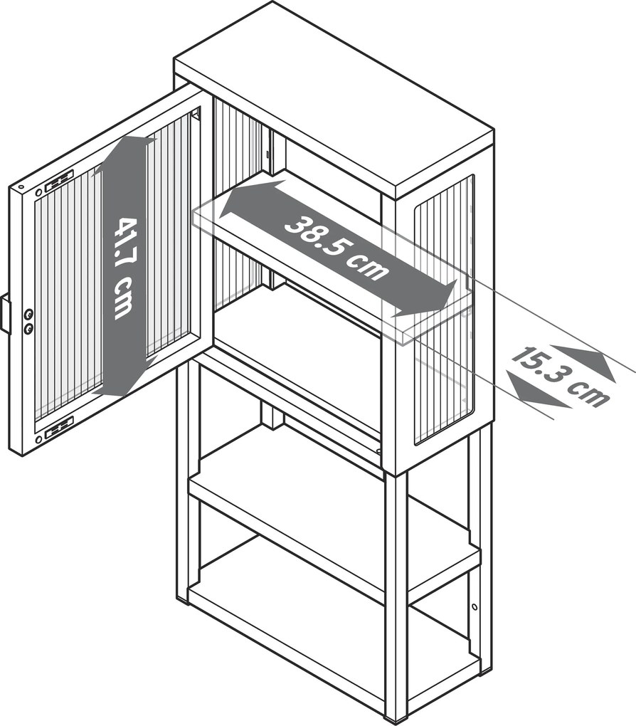 Tchibo - Nástěnná skříňka se skleněnými dvířky - barva: černá