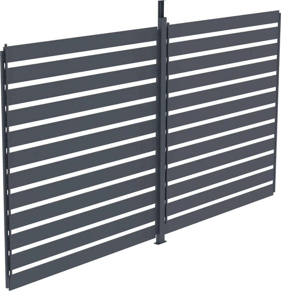 Boční zástěna pro bioklimatickou pergolu BestBerg BBP-C1CG / 370 × 218 cm / šedá