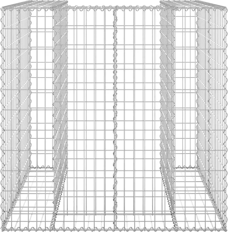 Gabionová zástěna pro popelnici pozinkovaná ocel 110x100x110 cm 151298
