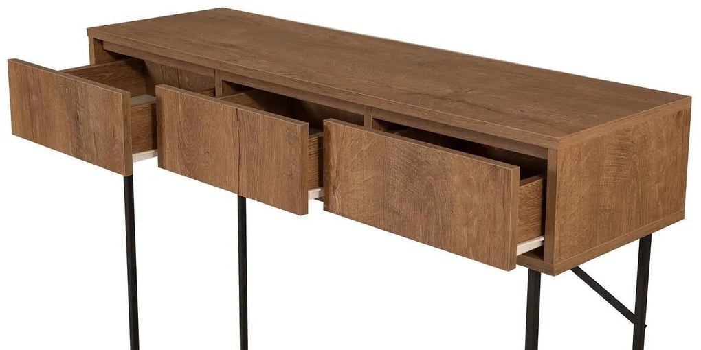 Designová konzole Raivis 120 cm vzor ořech