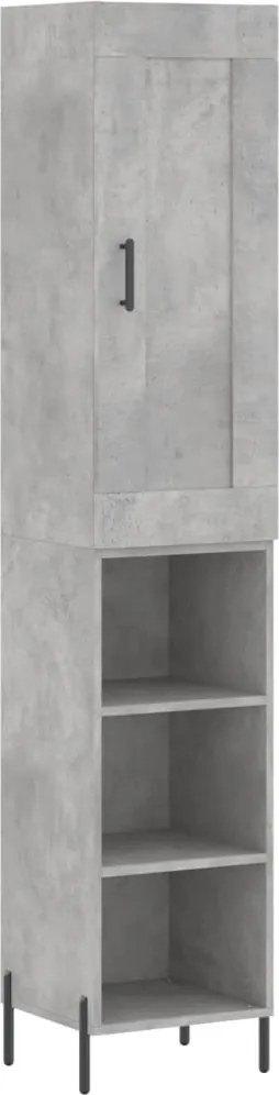 Skříň highboard betonově šedá 34,5x34x180 cm kompozitní dřevo 3200333