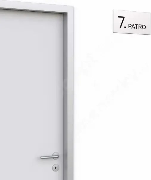 ACCEPT Označení podlaží "7. PATRO" - stříbrná tabulka - černý popis
