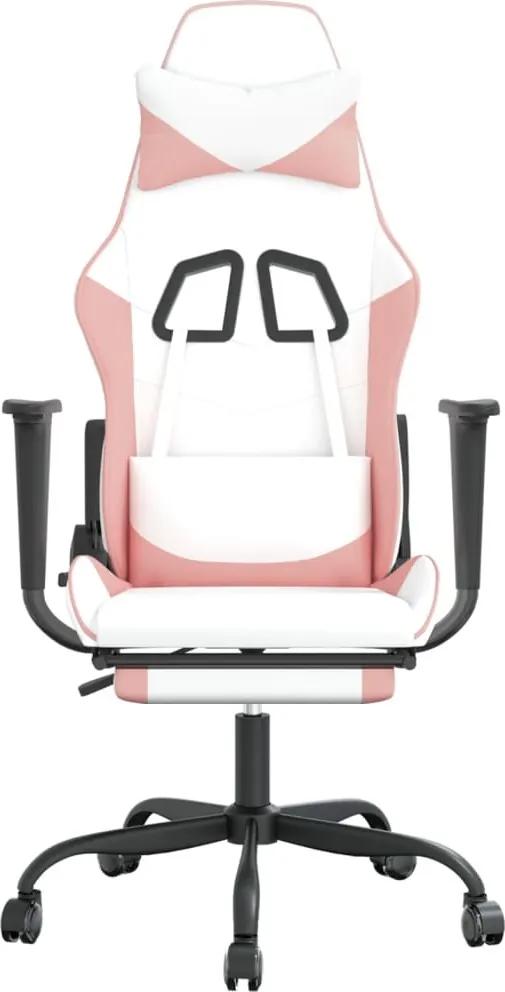 vidaXL Herní židle s podnožkou umělá kůže [3143662] Barva: Černá a vínová