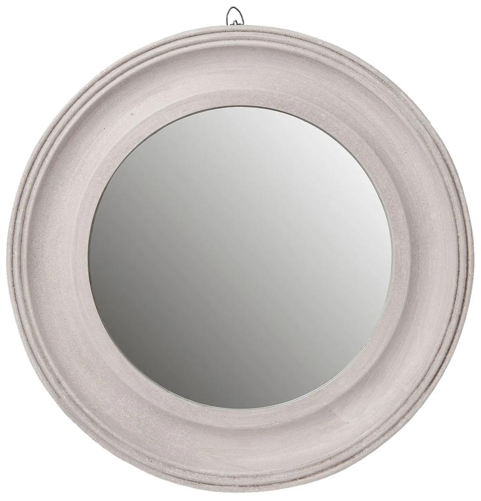 Šedé kulaté zrcadlo - Ø 40*3 cm Clayre & Eef