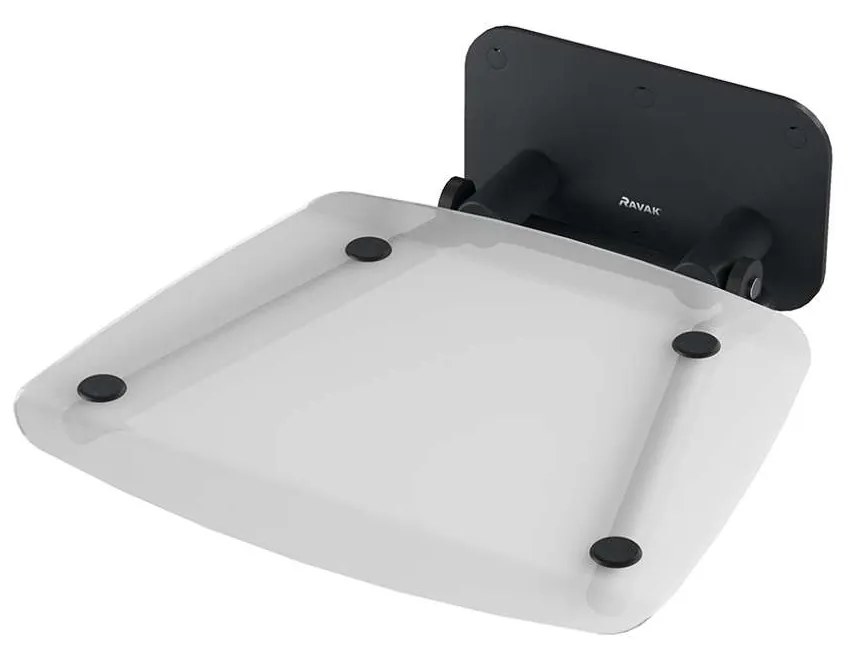 Ravak Ovo B II - Sprchové sedátko Clear/Black, 36x36 cm, černá/čirá B8F0000059