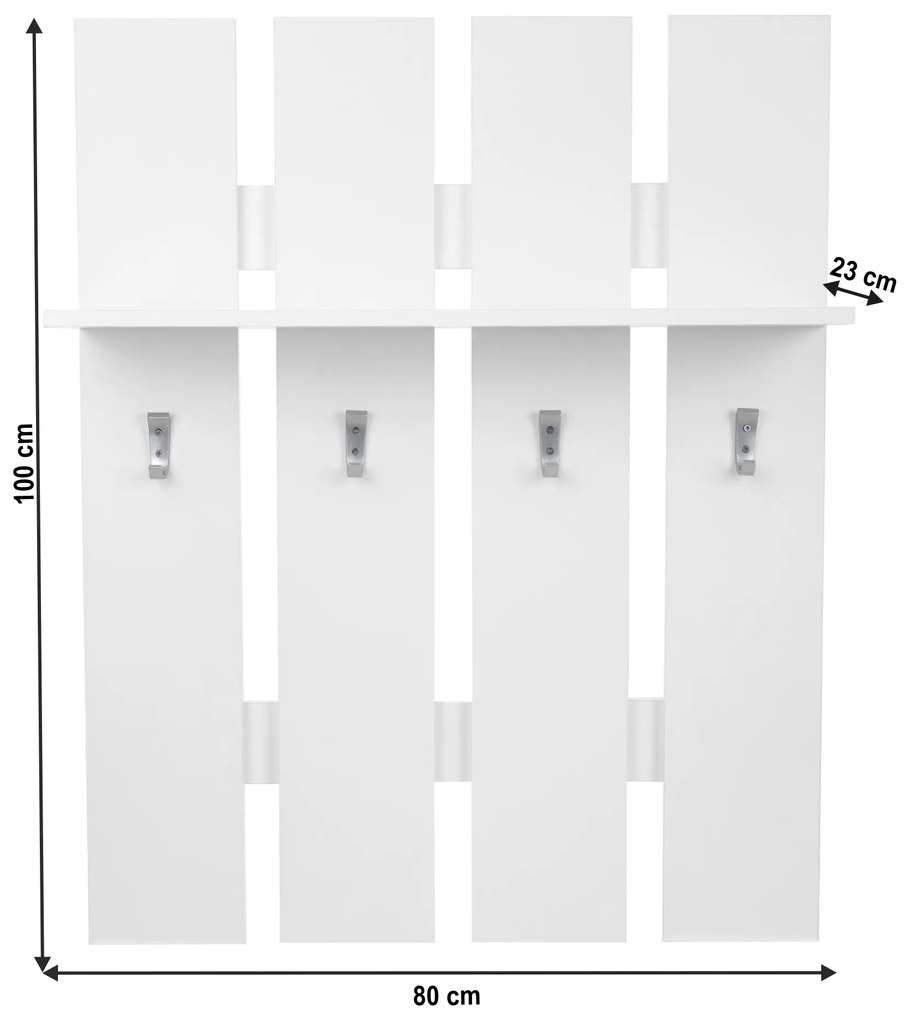 Kondela Věšáková stěna, DTD laminovaná, bílá, TOPTY TYP 17