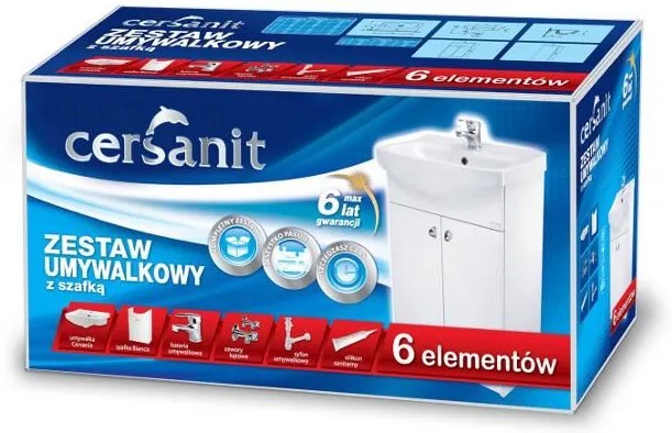 Cersanit Cersania sada, umyvadlo + skříňka 50cm, bílá, S509-039-DSM
