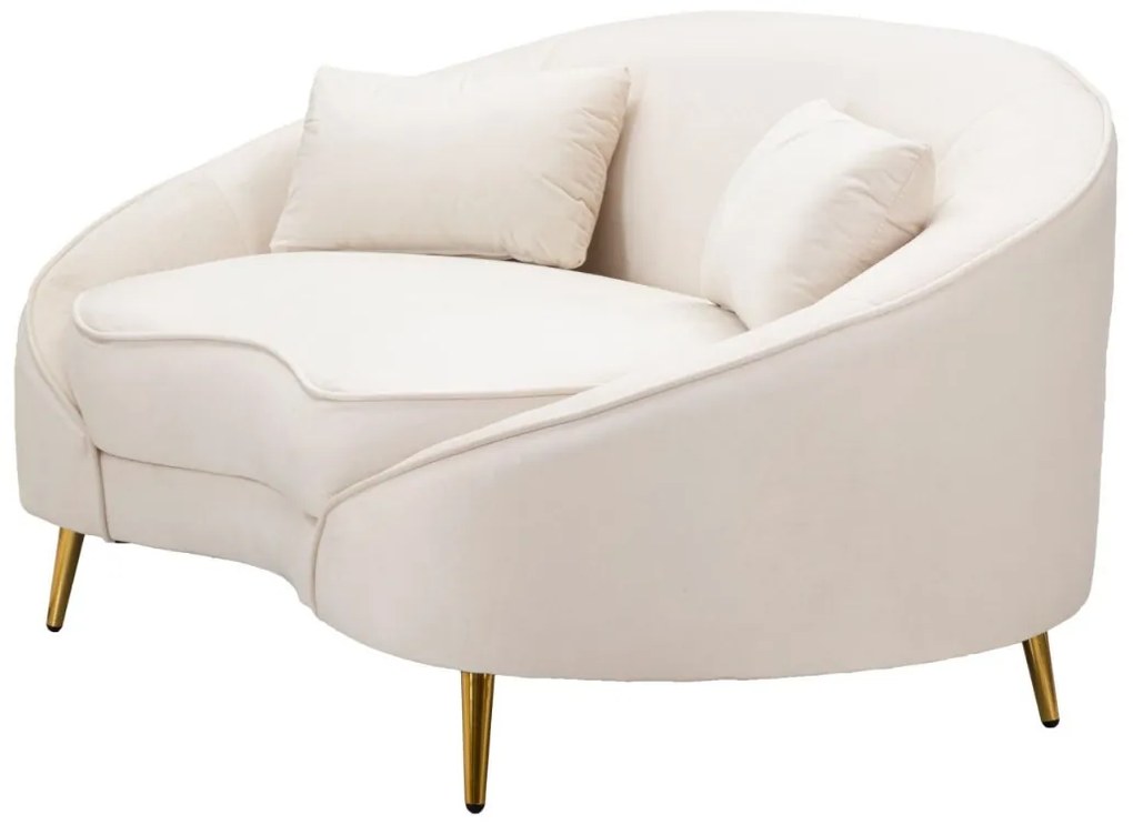 Designová pohovka Yasmeen 148 cm krémová / zlatá