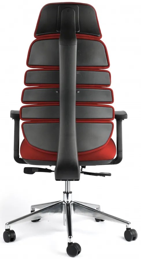 MERCURY STAR Kancelářská ergonomická židle SPINE s podhlavníkem — látka, nosnost 130 kg Šedá