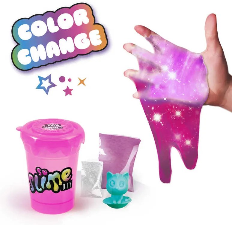 EP line Slime výroba slizu pro holky kreativní set shaker s glitry a figurkou mění barvu ep03905