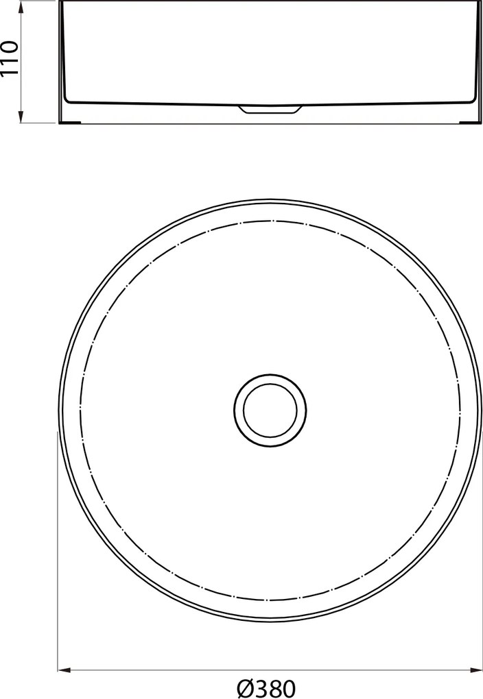 Sapho Aurum umyvadlo na desku 38 cm s výpusti tepané nerez zlatá AU201-T