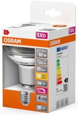LED žárovka E27 OSRAM R80 4,9W (60W) teplá bílá (2700K) stmívatelná, reflektor 36°