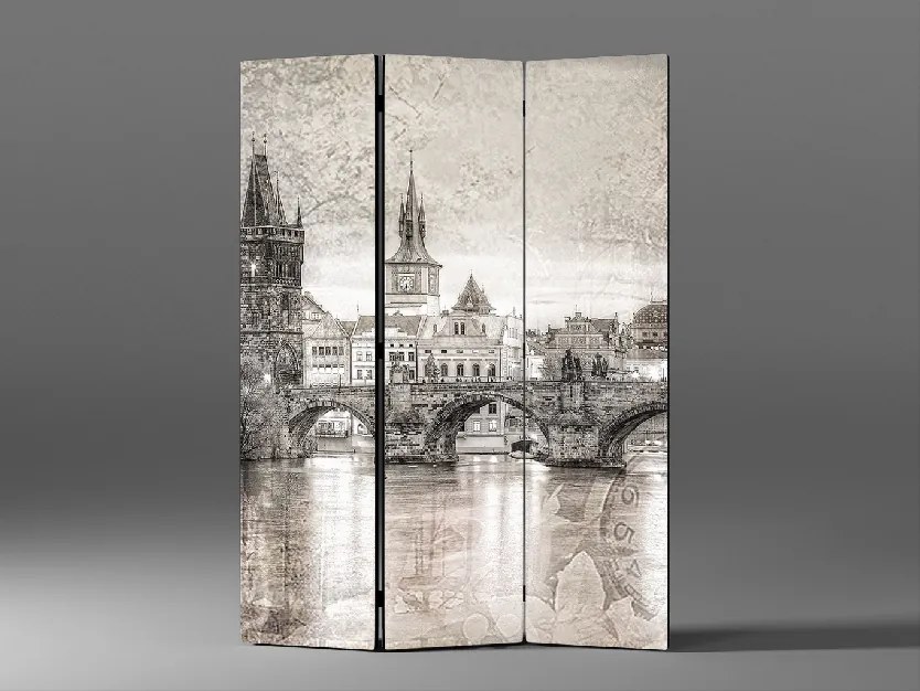 Liox Paraván pohled na Karlův most retro Rozměr: 135 x 180 cm