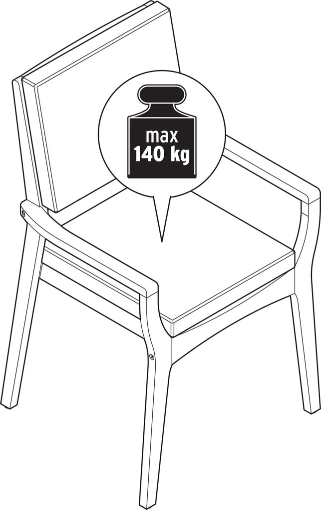 Tchibo - Stohovatelná zahradní židle z teakového dřeva - barva: béžová