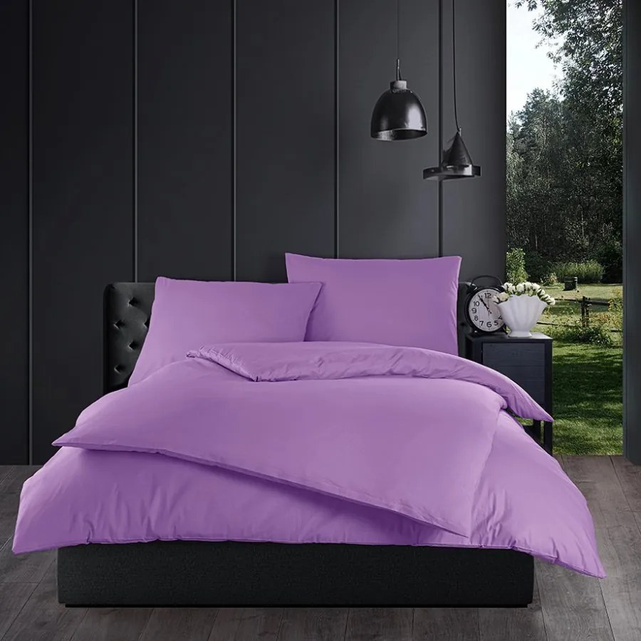 Bavlněné jednobarevné ložní povlečení BedTex Exclusive Collection - fialkové - 100% bavlna - 70 x 90 cm + 140 x 200 cm