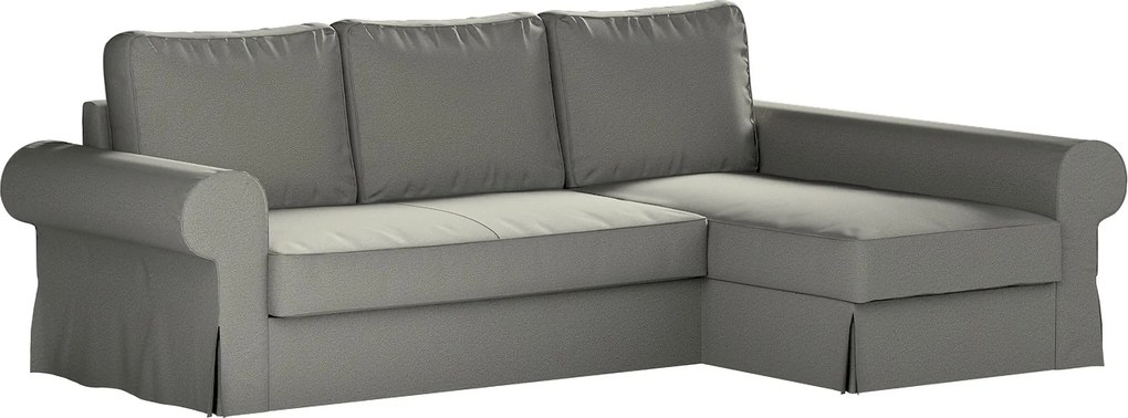 Potah na pohovku IKEA Backabro rozkládací se šezlongem barva šedá látka pletený vzor
