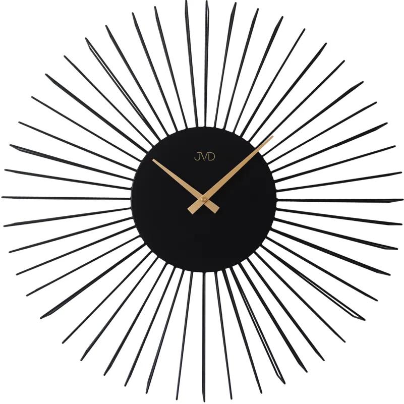 JVD Černo zlaté designové exkluzivní nástěnné hodiny JVD HJ104