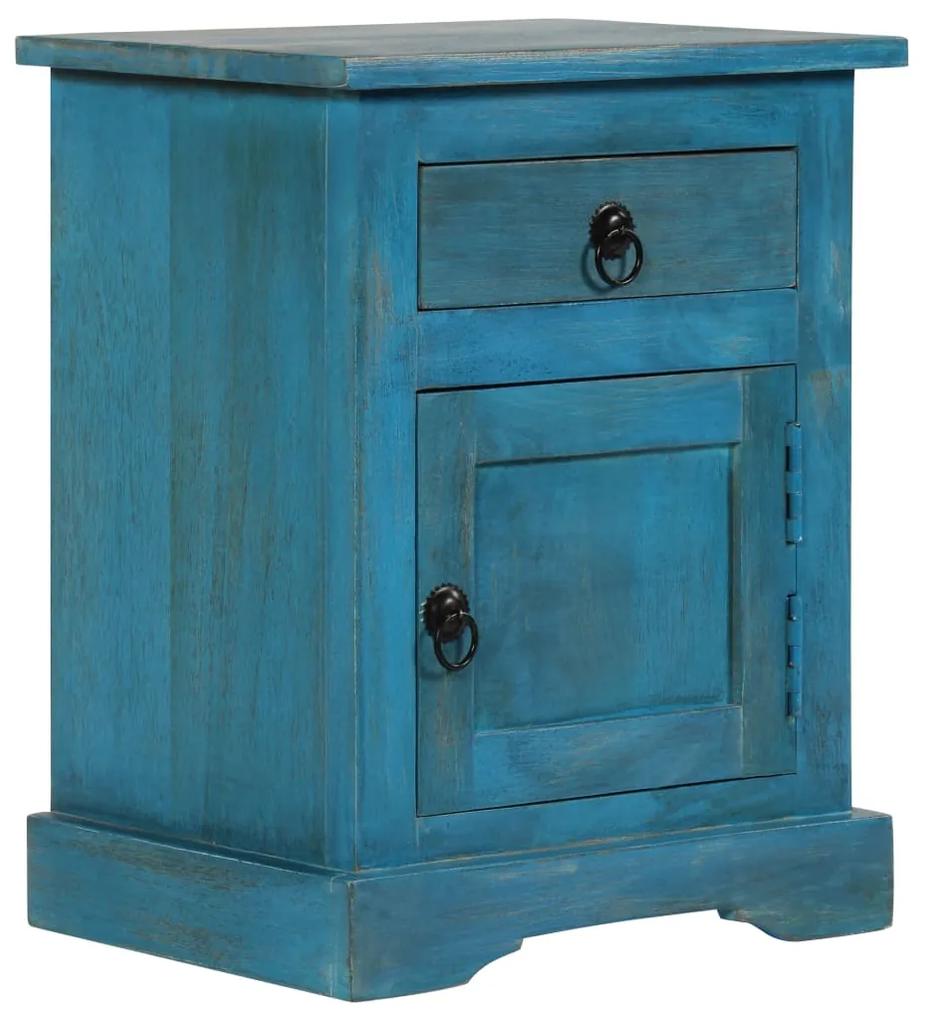 Noční stolek masivní mangovníkové dřevo 40 x 30 x 50 cm modrý,  246150
