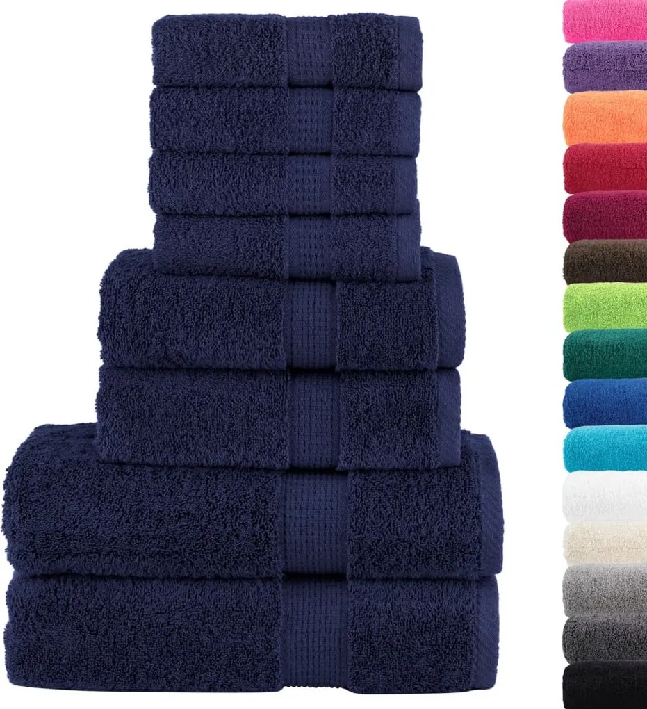 8dílná sada ručníků Premium SOLUND navy modrá 600 g/m² 137541
