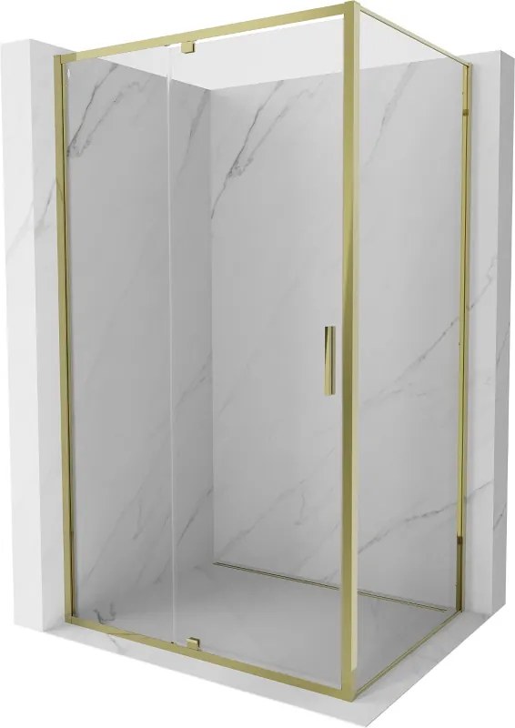 Mexen Exo, výklopný sprchový kout 115 x 85 cm, čiré sklo, zlatá, 819-115-085-50-00