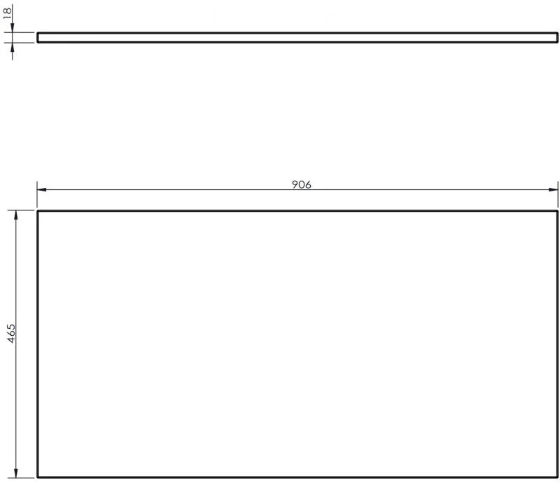 Mexen Uni, pracovní deska 90 cm, bílá lesklá, 91AXX-0904-464-18-00