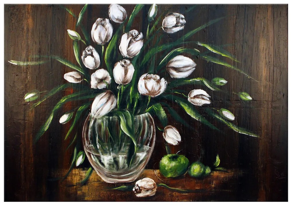 Gario Ručně malovaný obraz Malované tulipány Rozměry: 100 x 70 cm