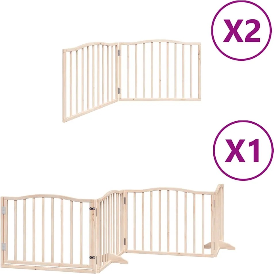 Zábrana pro psy s dvířky skládací 8 panelů 640 cm topol 3155610