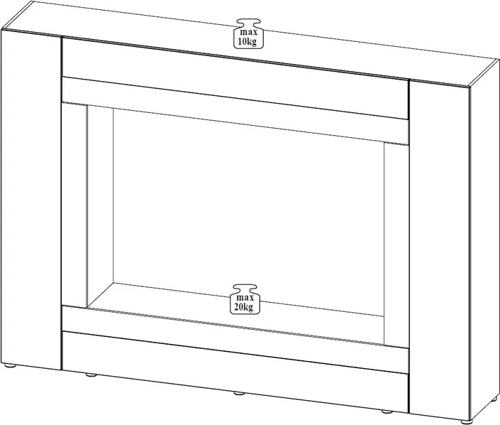 Obývací stěna Rock, bílá/šedý beton