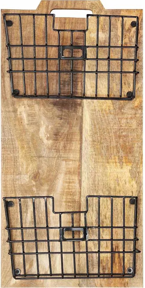 Nástěnný stojan na časopisy 33x10x67 cm masivní hrubý mangovník 285878