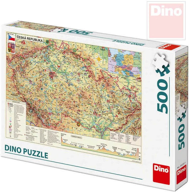 DINO Puzzle skládačka Mapa české republiky ČR 500 dílků 47x33cm dn502321