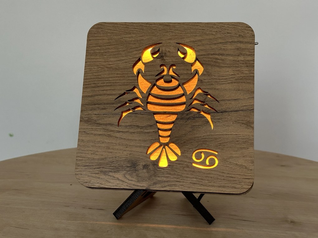 Li-Go Znamení "Rak" lampa 19x19cm provedení povrchu: dub světlý