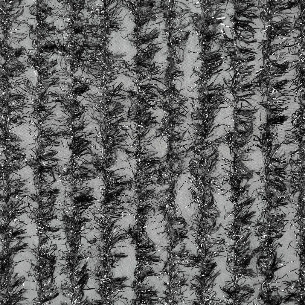 ZÁVĚS NA KROUŽCÍCH TIFFANY 135X250 CM ČERNÁ