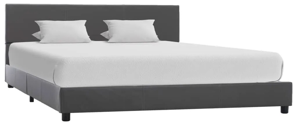 284777 vidaXL Rám postele šedý umělá kůže 140 x 200 cm