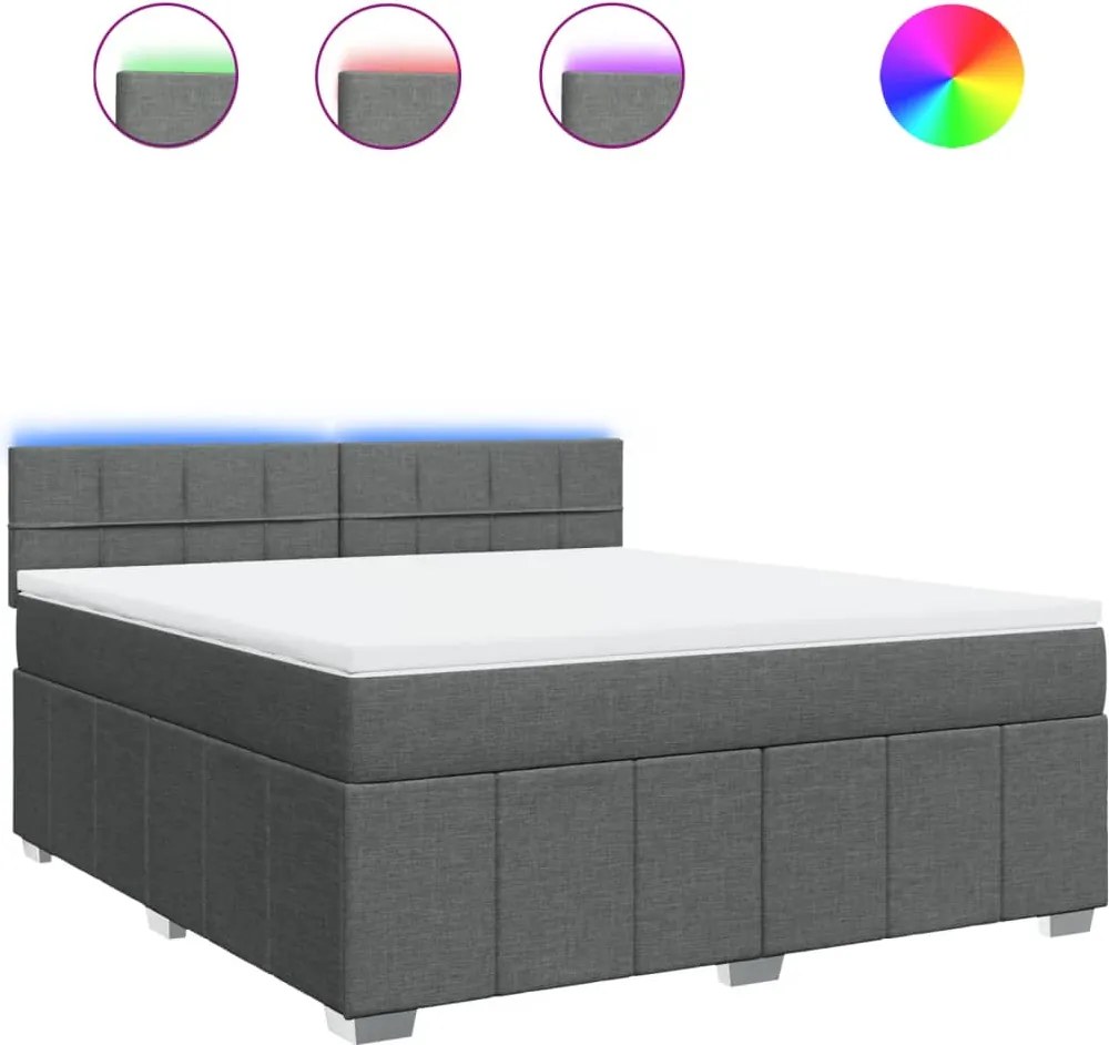 Box spring postel s matrací tmavě šedá 180x200 cm textil 3289448