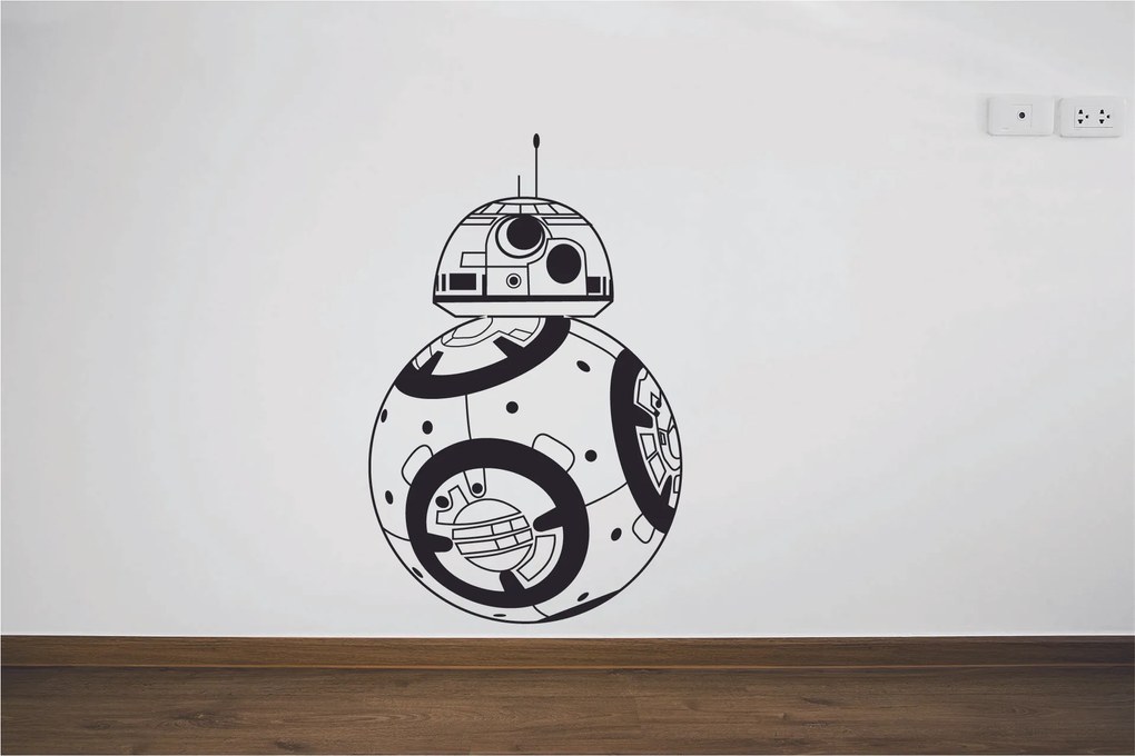 Lepy.cz Samolepka na zeď BB8 Star Wars Velikost (šířka x výška): 35x54cm, Barevná varianta: Černá