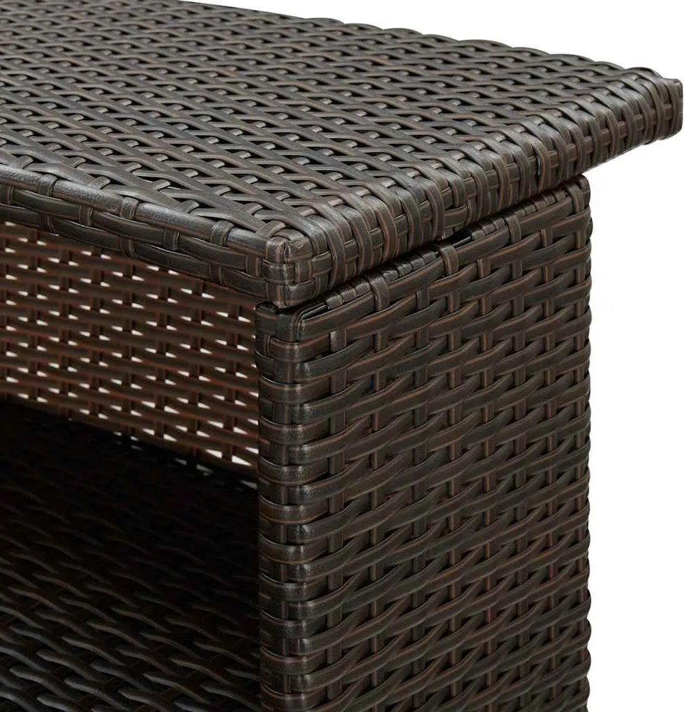 Zahradní barový stůl hnědý 120 x 55 x 110 cm polyratan 313467