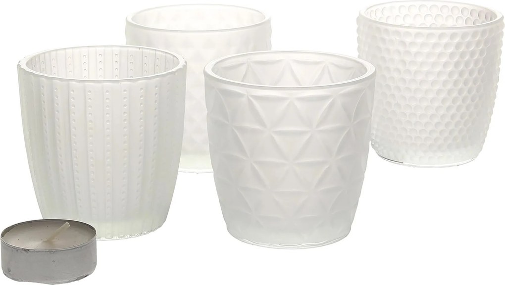 Svícny Altare 4 ks. milk glass