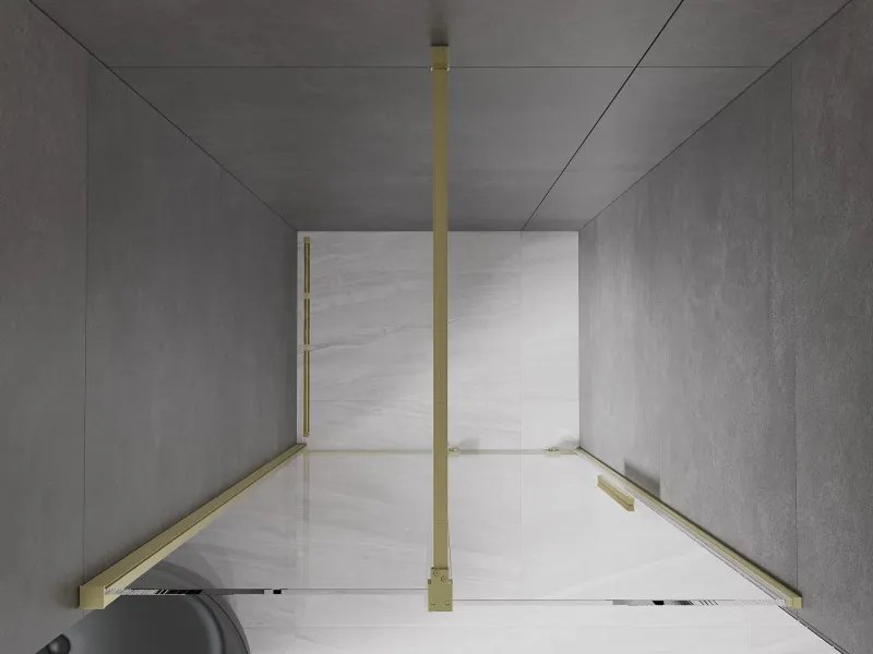 Mexen Velar, posuvné dveře do otvoru 90x200 cm, 8mm čiré sklo, zlatá matná, 871-090-000-01-55