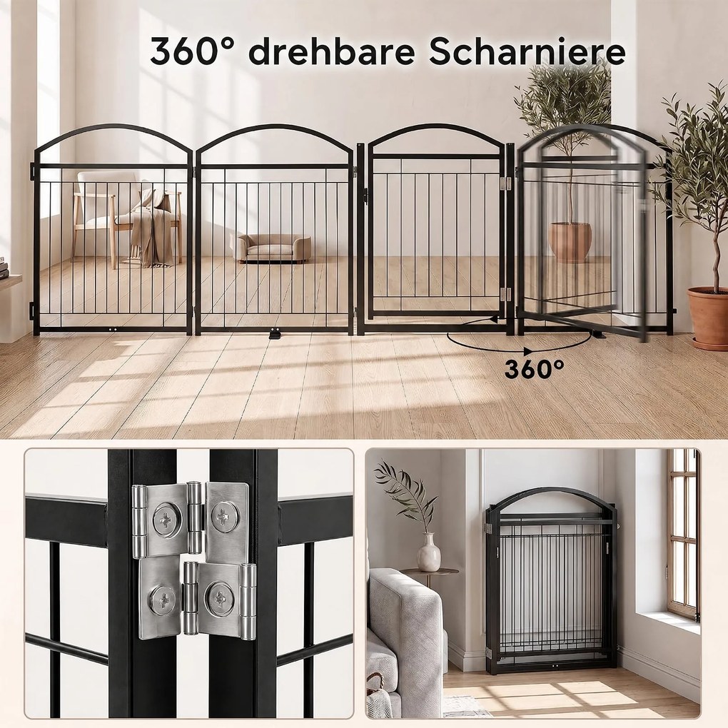 Costway Brána pro psy 81 cm vysoká zábrana skládací 4 panely štěněcí brána volně