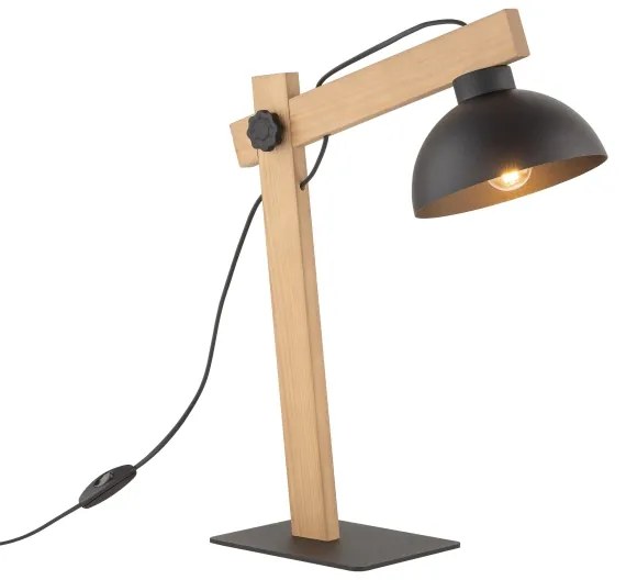 Stolní lampa OSLO 1xE27/15W/230V borovice/černá