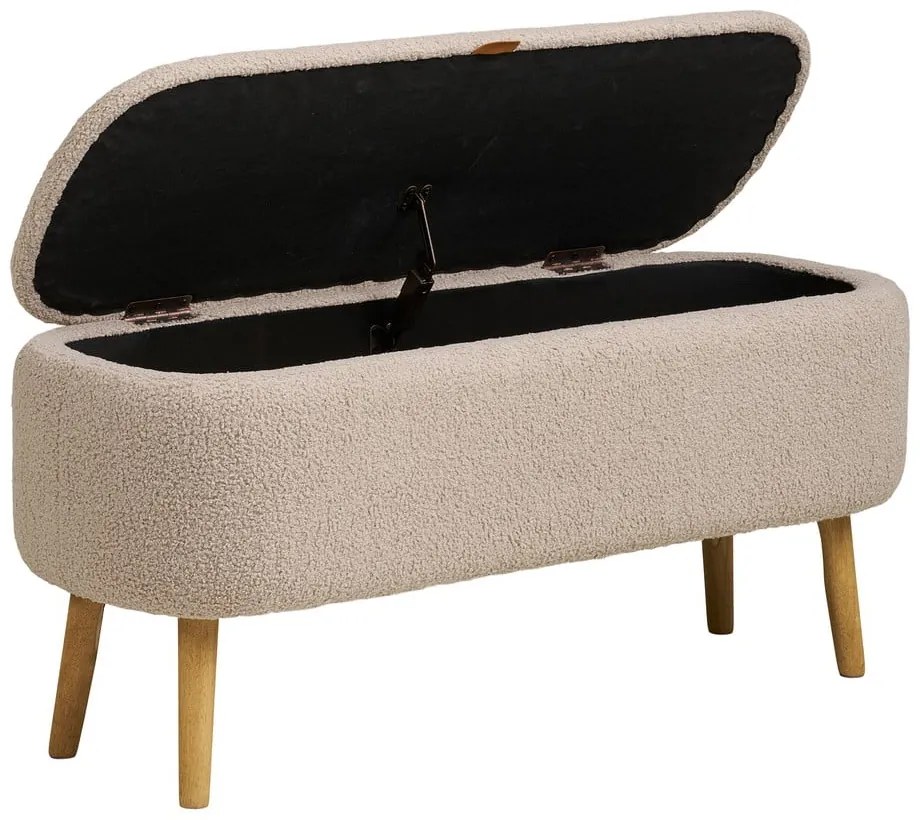 Béžová lavice z textilie bouclé Harlow – House Nordic
